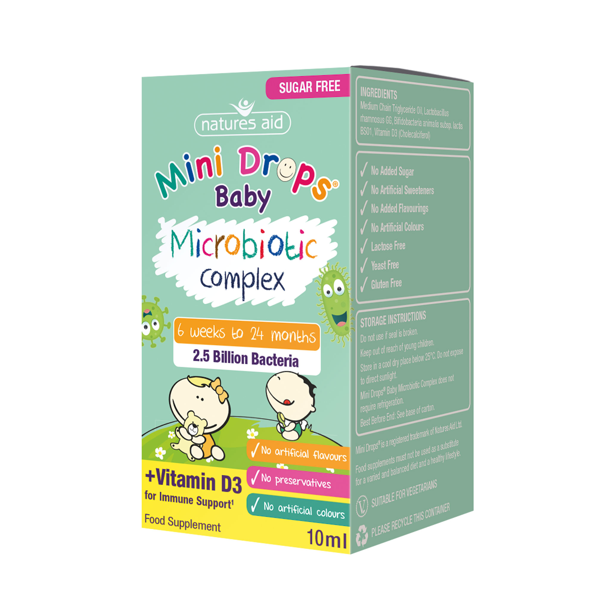Mini Drops Baby Microbiotic Complex + Vitamin D3 10ml: The Natural ...